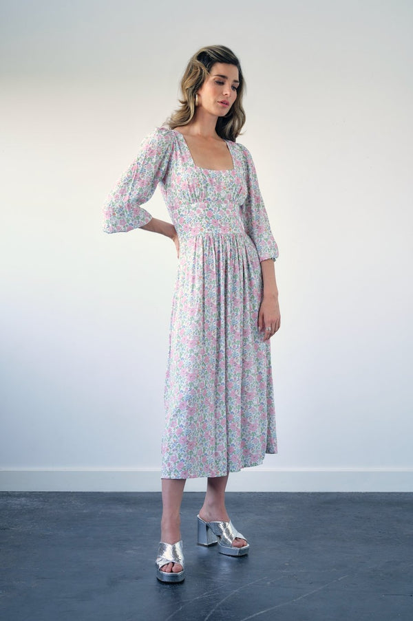 Coco Fennell Ditsy Pink Flower Print Dolly Dress