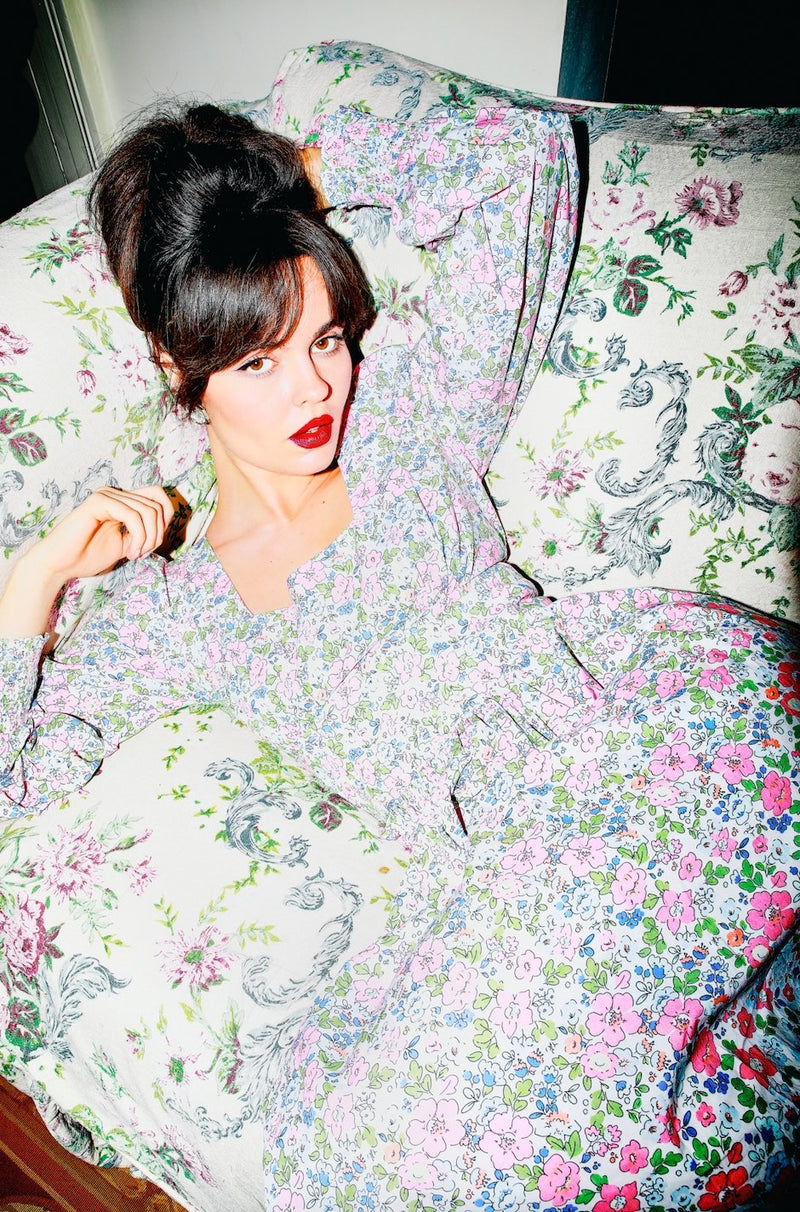 Coco Fennell Ditsy Pink Flower Print Dolly Dress